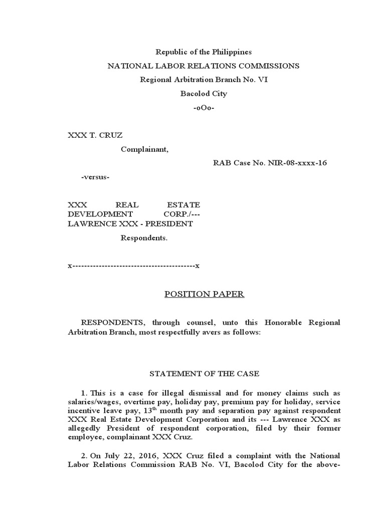 Position Paper NLRC | PDF | Employment | Overtime