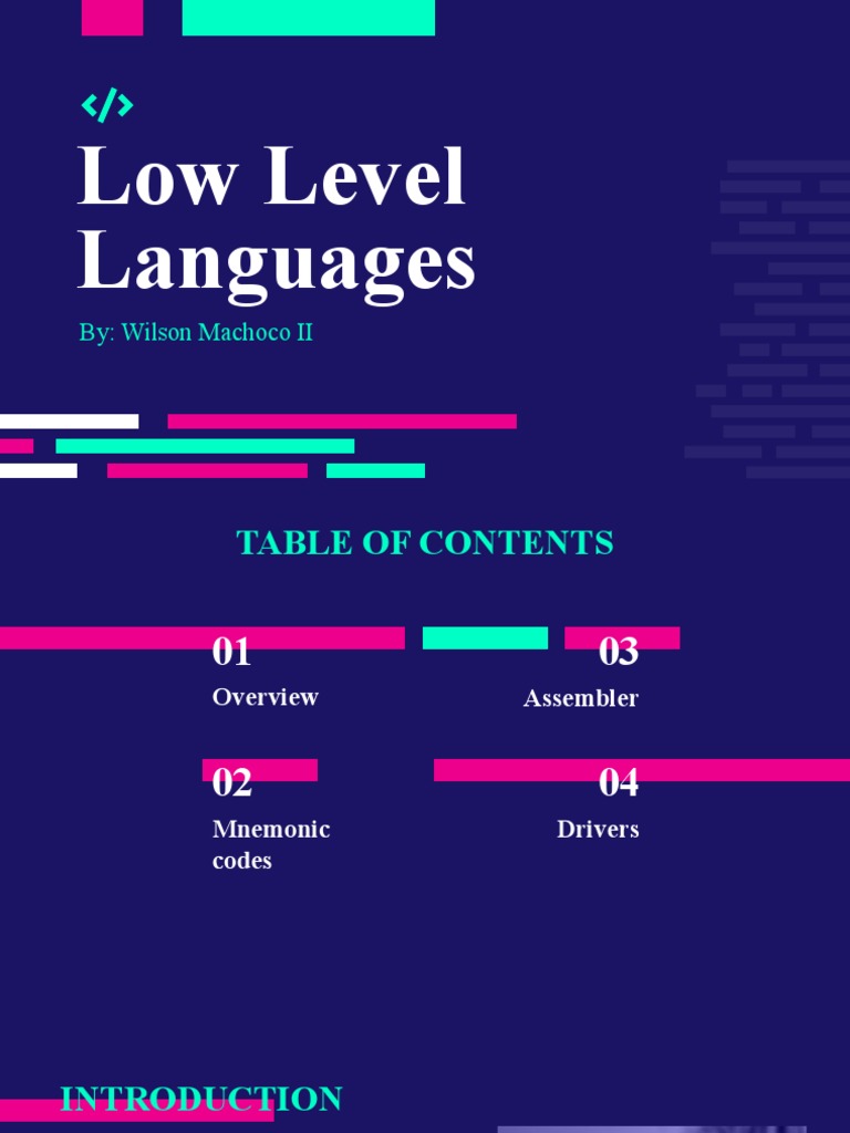 Low Level Languages | PDF | Assembly Language | Computer Programming Low Level Languages | PDF | Assembly Language | Computer Programming