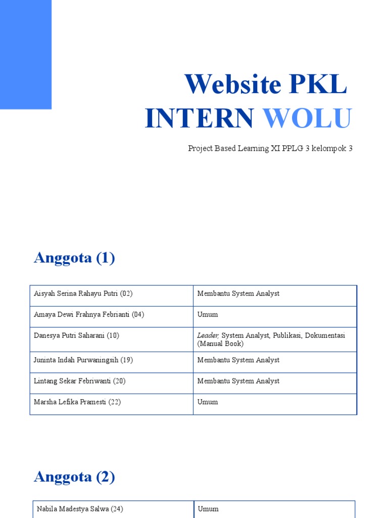 PJBL PKL - Kelompok 3 | PDF