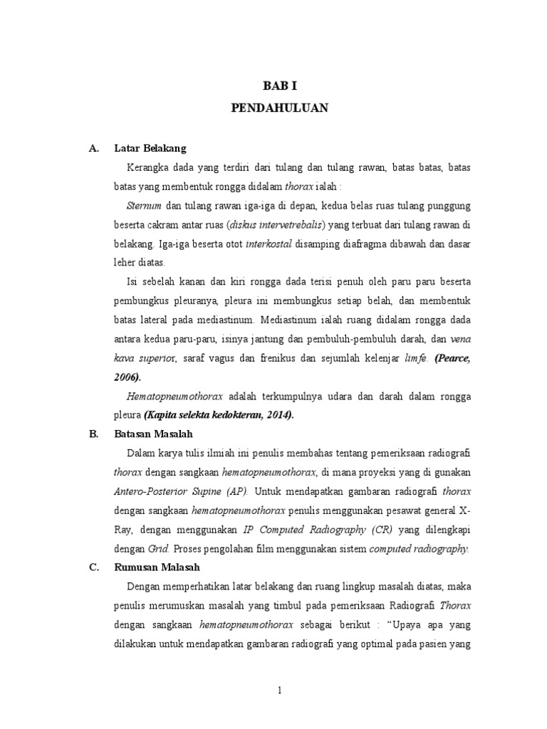 KTI BAB I Dan II | PDF