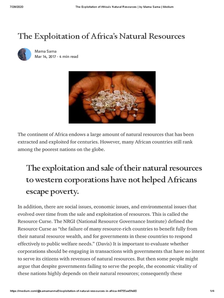 R14 - The Exploitation of Africa's Natural Resources | PDF | Resource ...