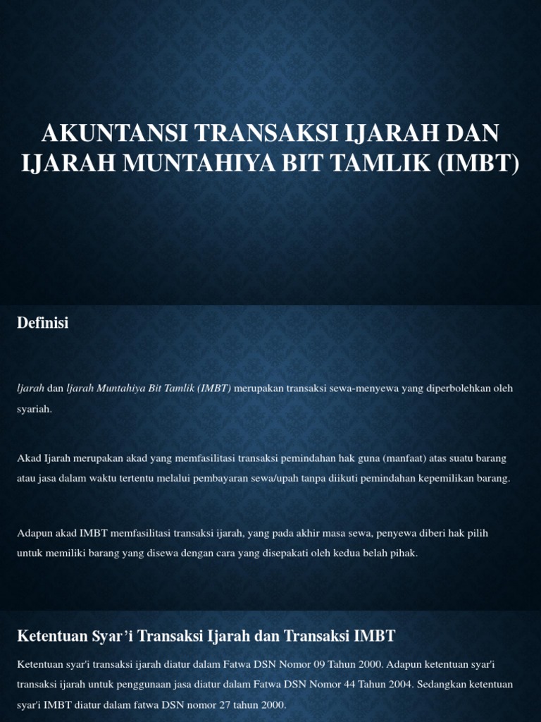 Ijarah Dan IMBT | PDF