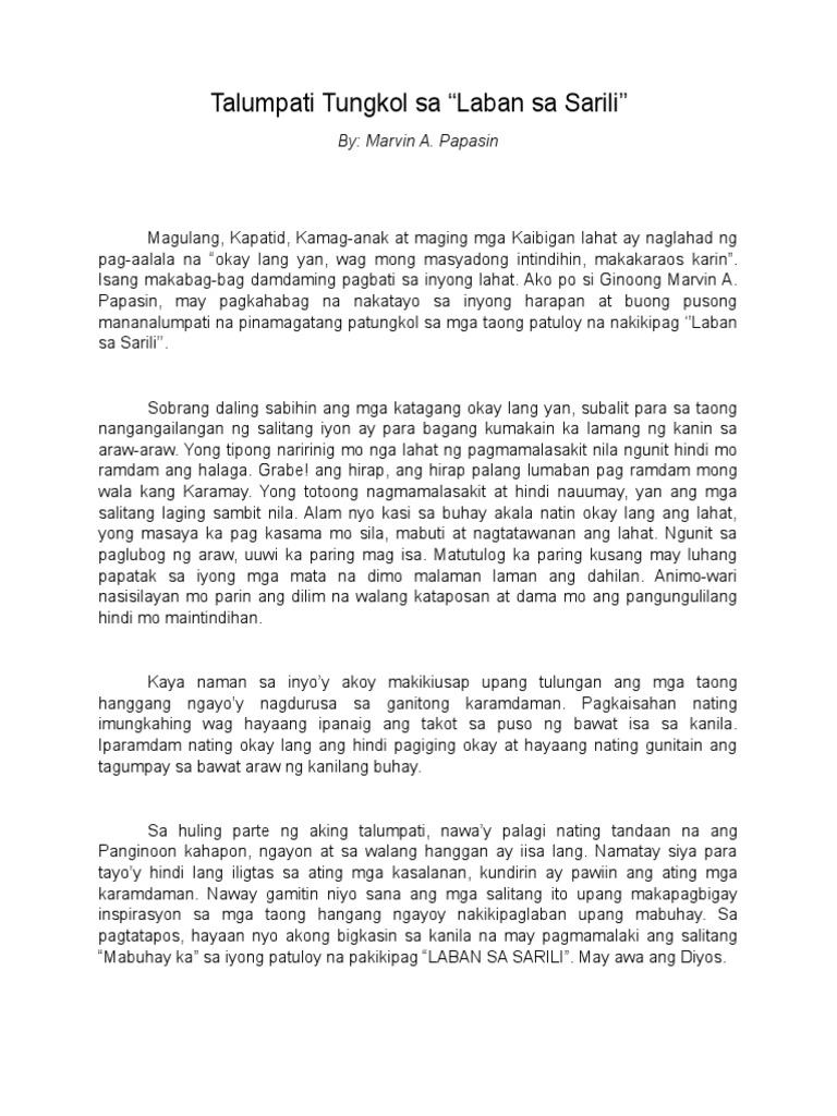 Talumpati by Marvs The Great | PDF