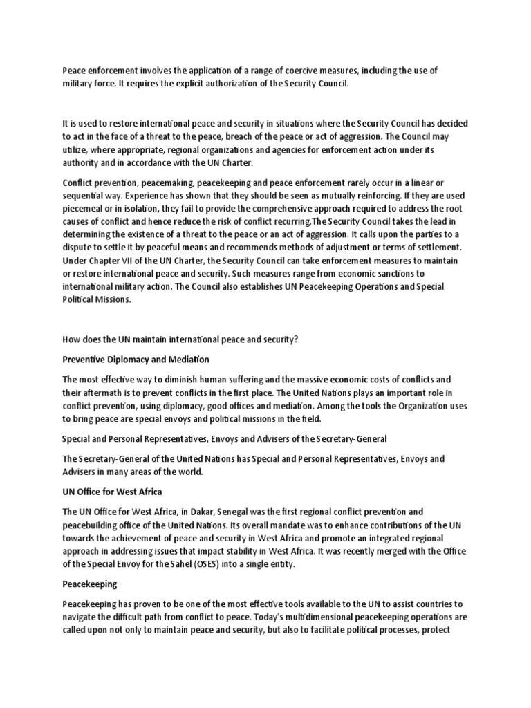 Peace Enforcement | PDF