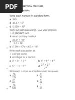 Year 8 Maths Exam Booklet Algebra Questions | PDF | Mathematics | Algebra