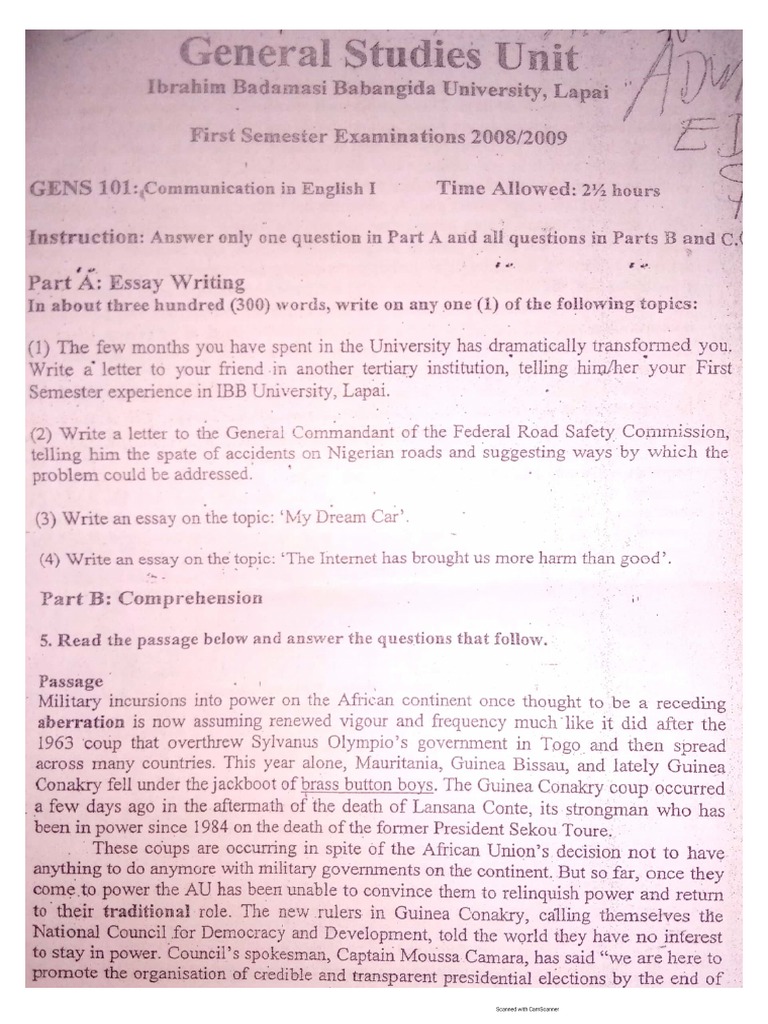 GST 101 past questions. @daddy | PDF
