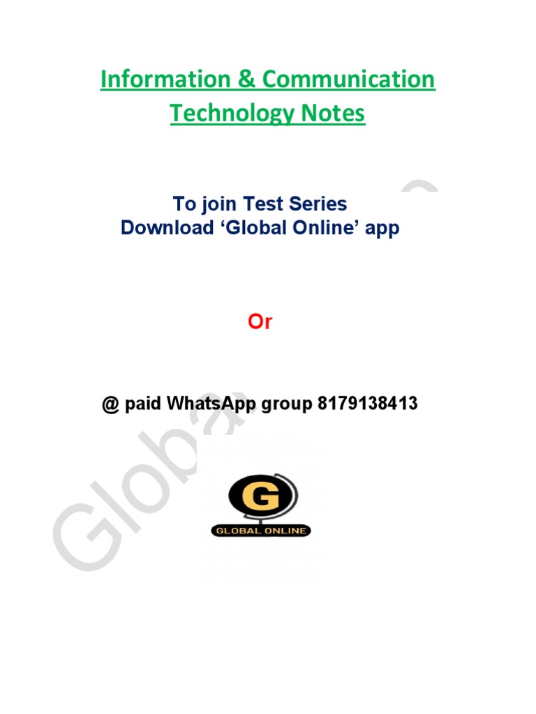 ICT English Notes | PDF | Computer Data Storage | Read Only Memory