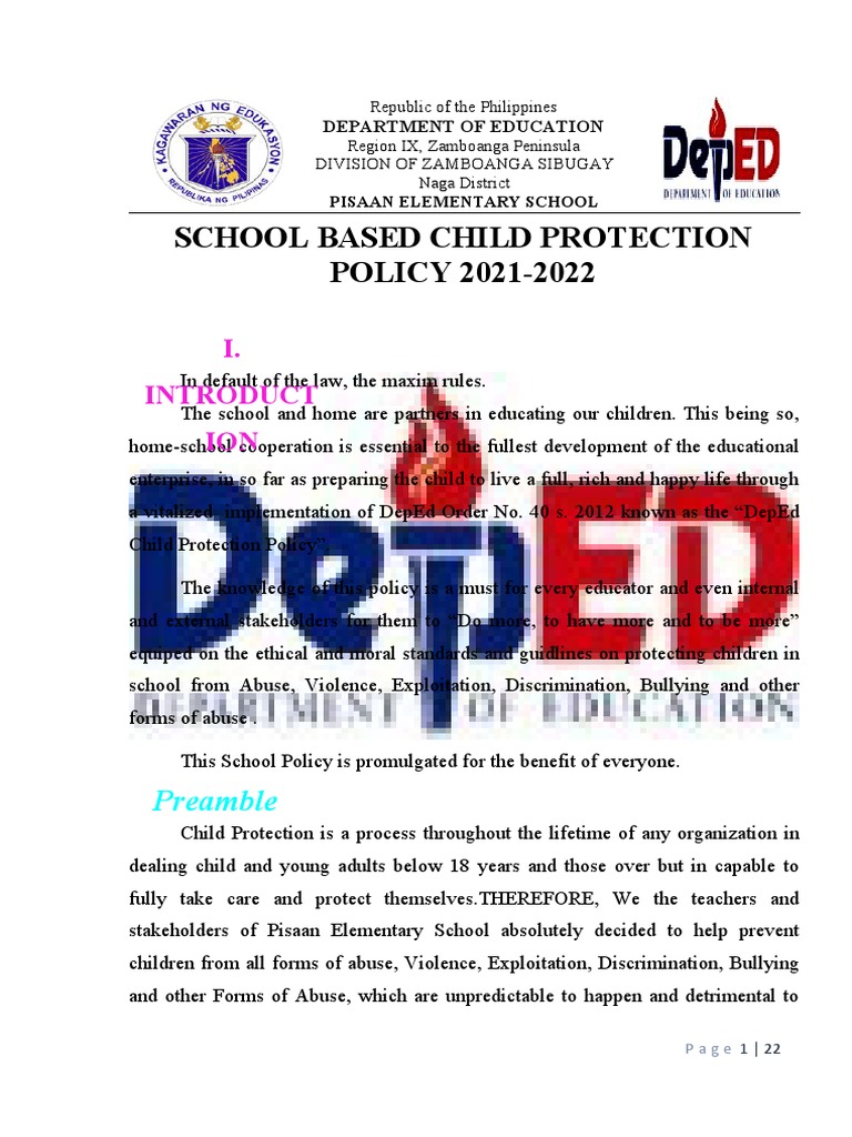 Child Protection Policy 2023 | PDF | Cyberbullying | Violence