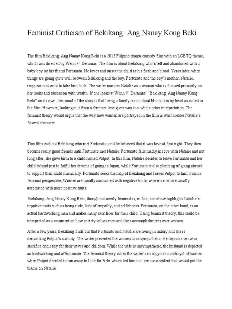 Critique Paper | PDF | Feminism | Gender Studies