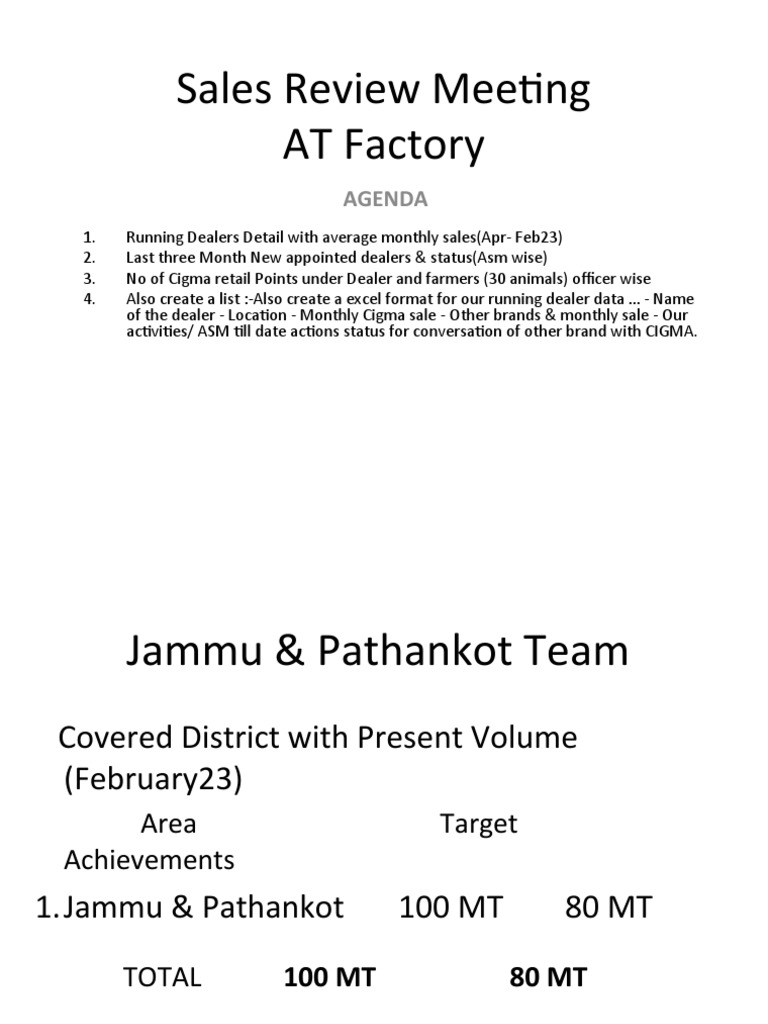 Sales Review Meeting Agenda & Insights | PDF