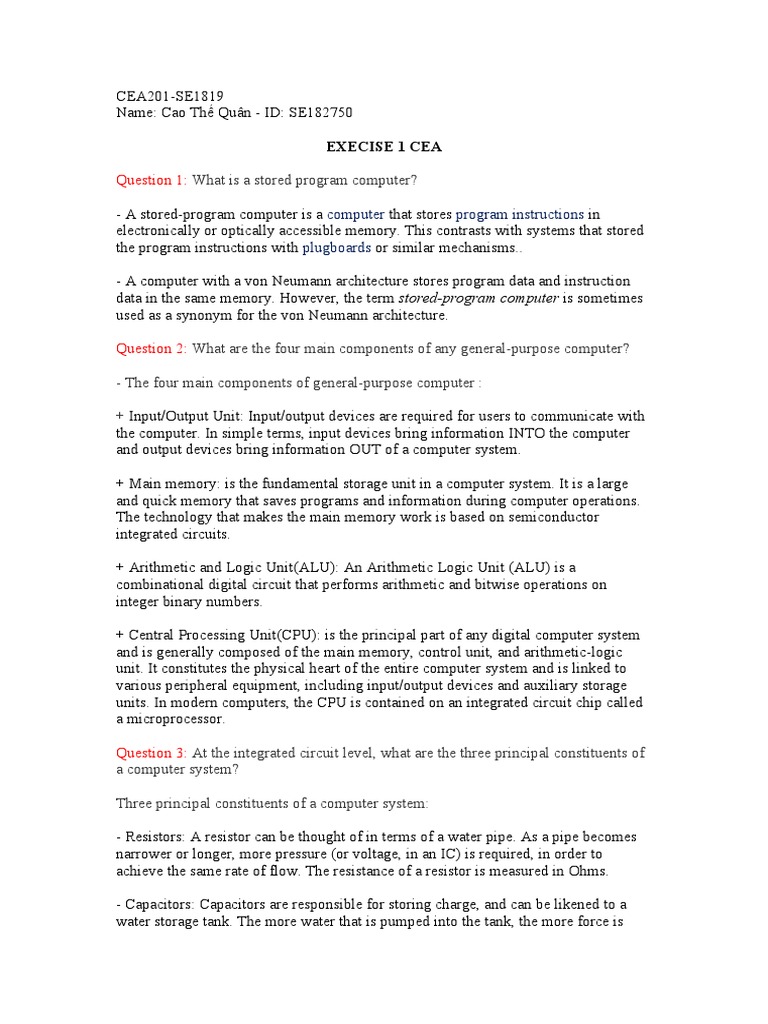 CEA201 | Download Free PDF | Central Processing Unit | Computer Data Storage
