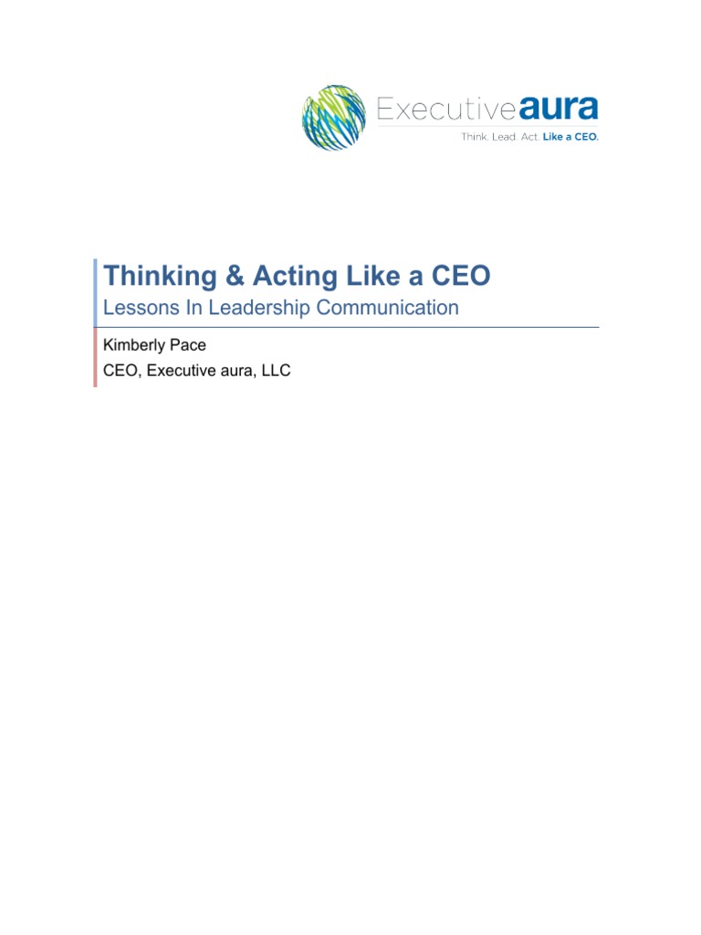 Thinking and Acting Like A Ceo | PDF | Brand | Body Language