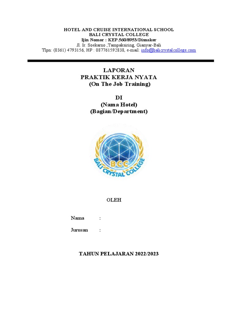 Format Laporan Ojt | PDF