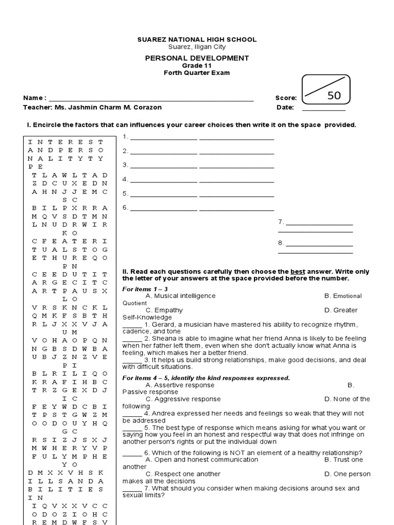 Perdev Exam.2nd Sem | PDF