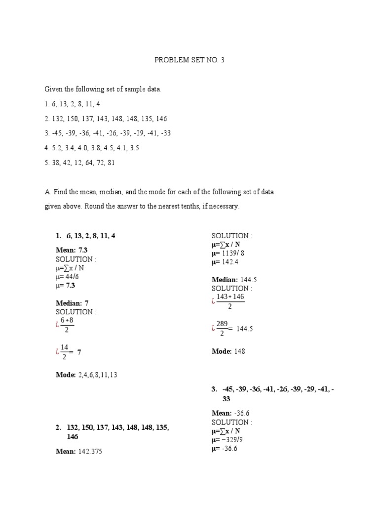 PROB3 | PDF | Mean | Median
