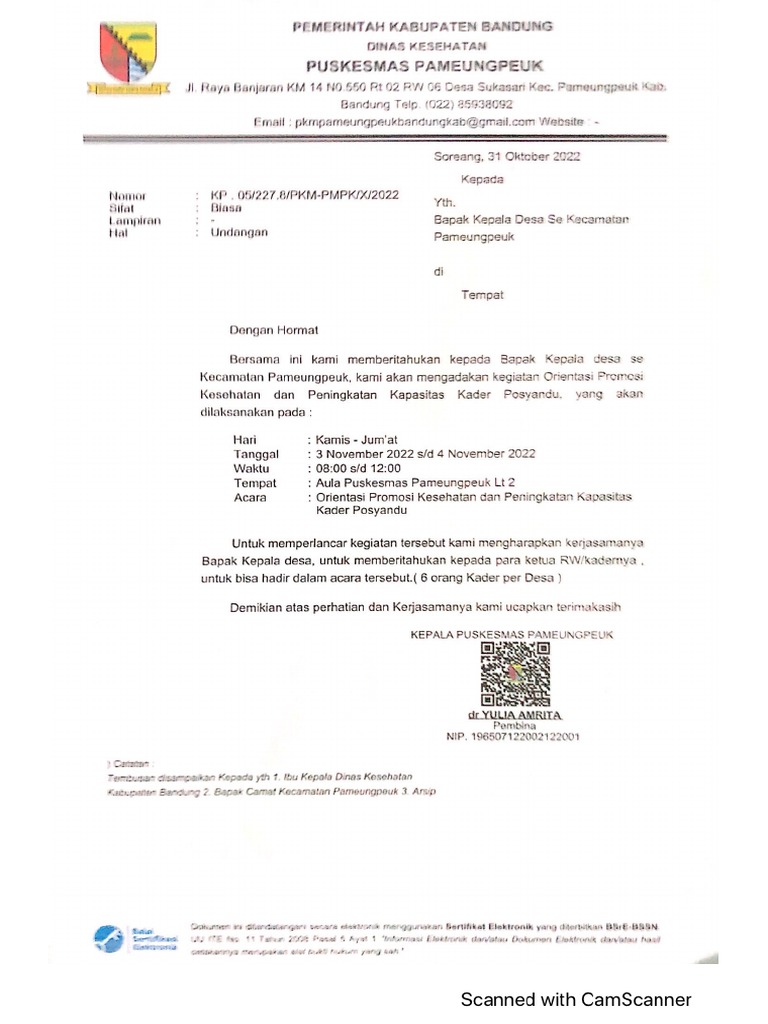 Undangan Peningkatan Kapasitas Kader Pos | PDF Undangan Peningkatan Kapasitas Kader Pos | PDF