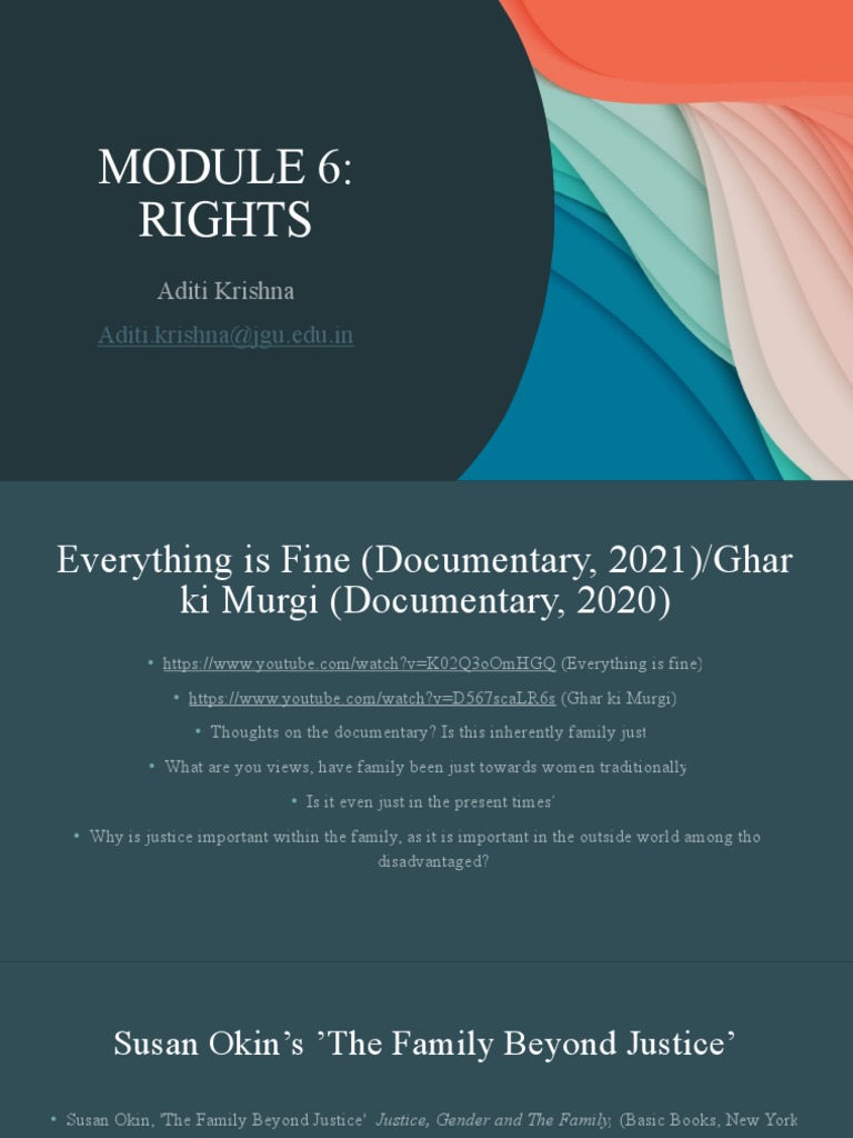 Module 6, Class 15, Aditi Krishna | PDF | Justice | Crime & Violence