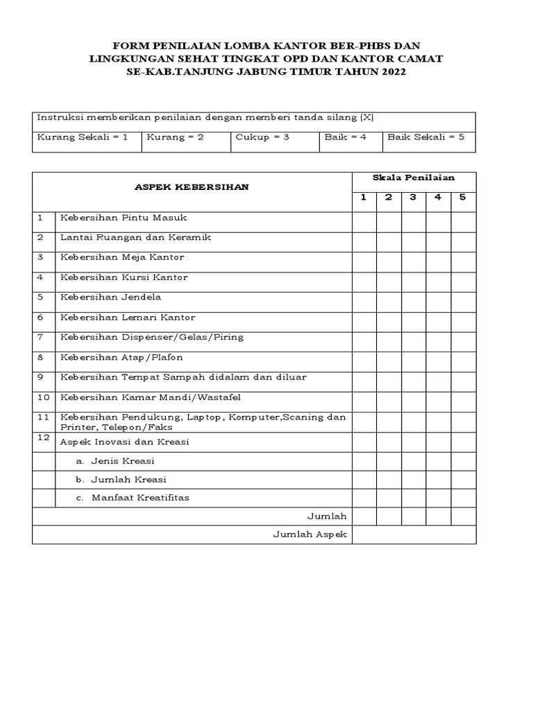 Form Penilaian | PDF