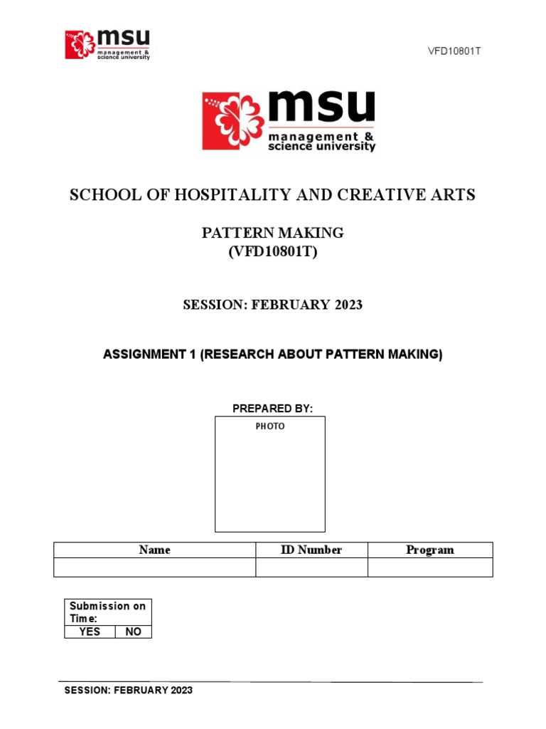 Pattern Making Assignment 1 | PDF