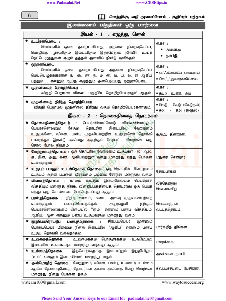 76-10th Tami - Ilakkanam Study Material - Tamil Medium PDF Download | PDF