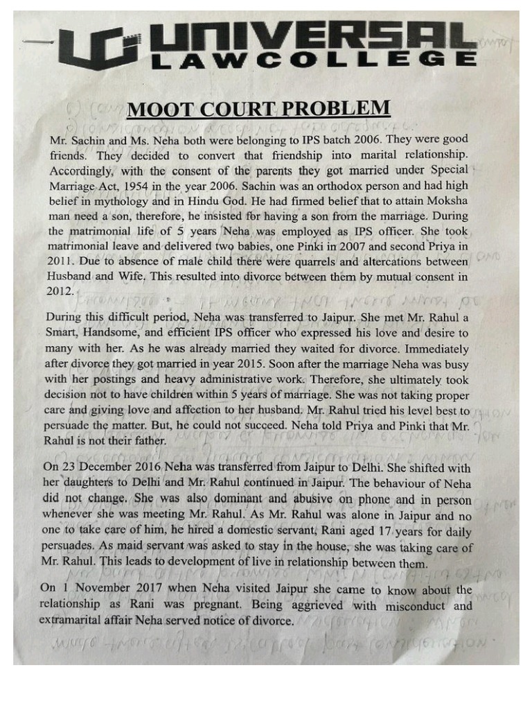 Moot Court Problem | PDF
