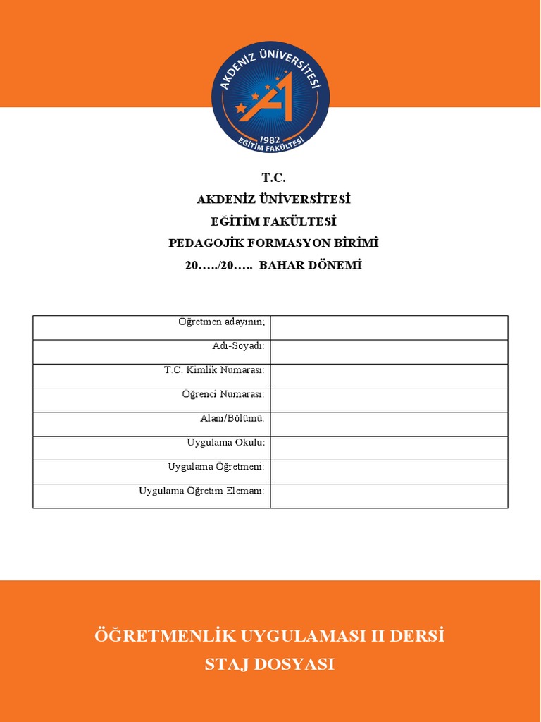 Staj Dosyasi Öğretmenli̇k Uygulamasi Ii | PDF