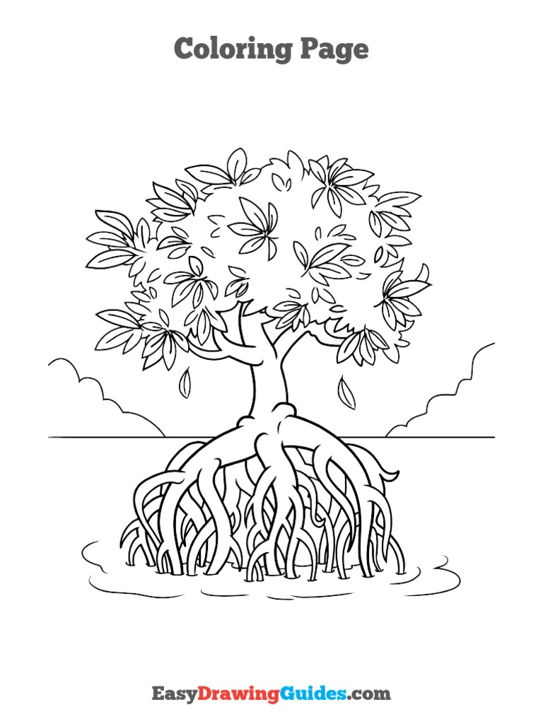 1643 Easy Mangrove Tree Coloring Page | PDF