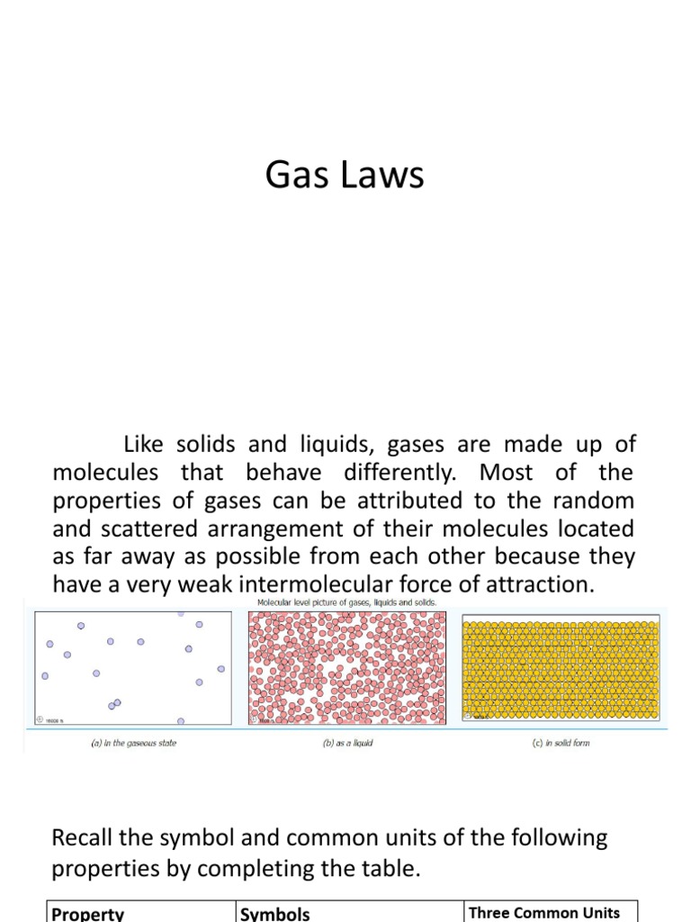 Gas Laws | PDF | Gases | Pressure