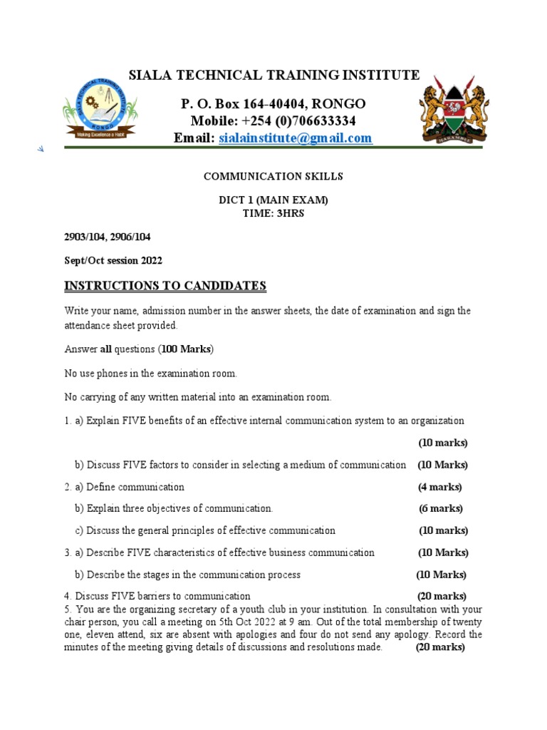 Dict 1 Main Exam | PDF