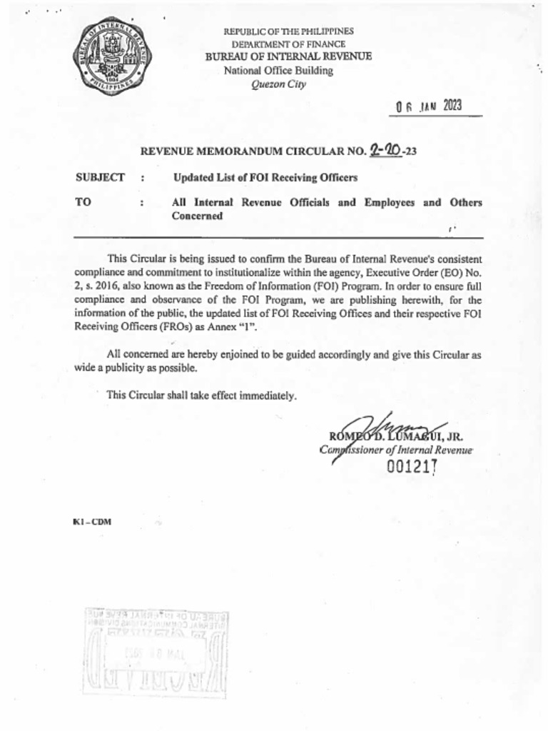 RMC No. 2-2023 | PDF