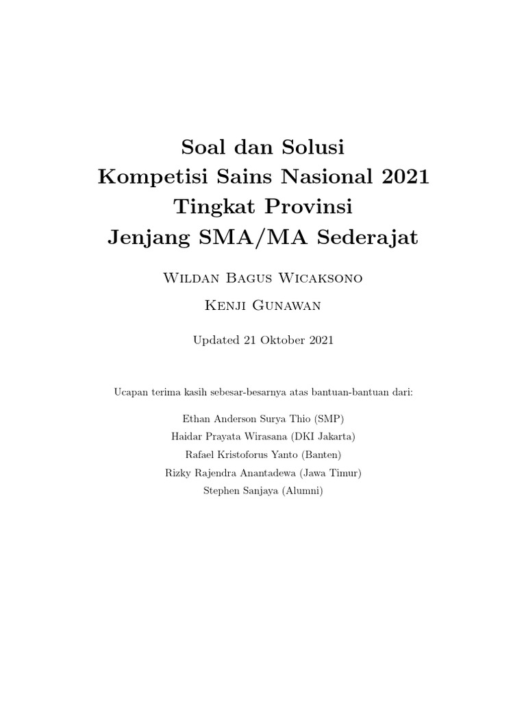 Soal Dan Solusi Osp 2021 | PDF | Metode & Bahan Ajar