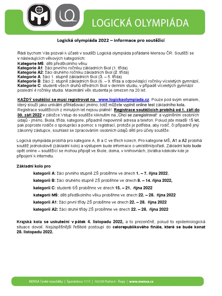Logicka Olympiada 2022 | PDF