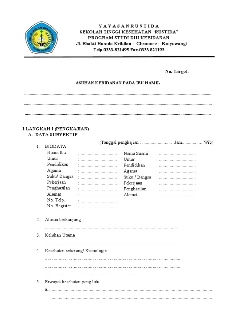 FORMAT ASKEB KEHAMILAN Word | PDF