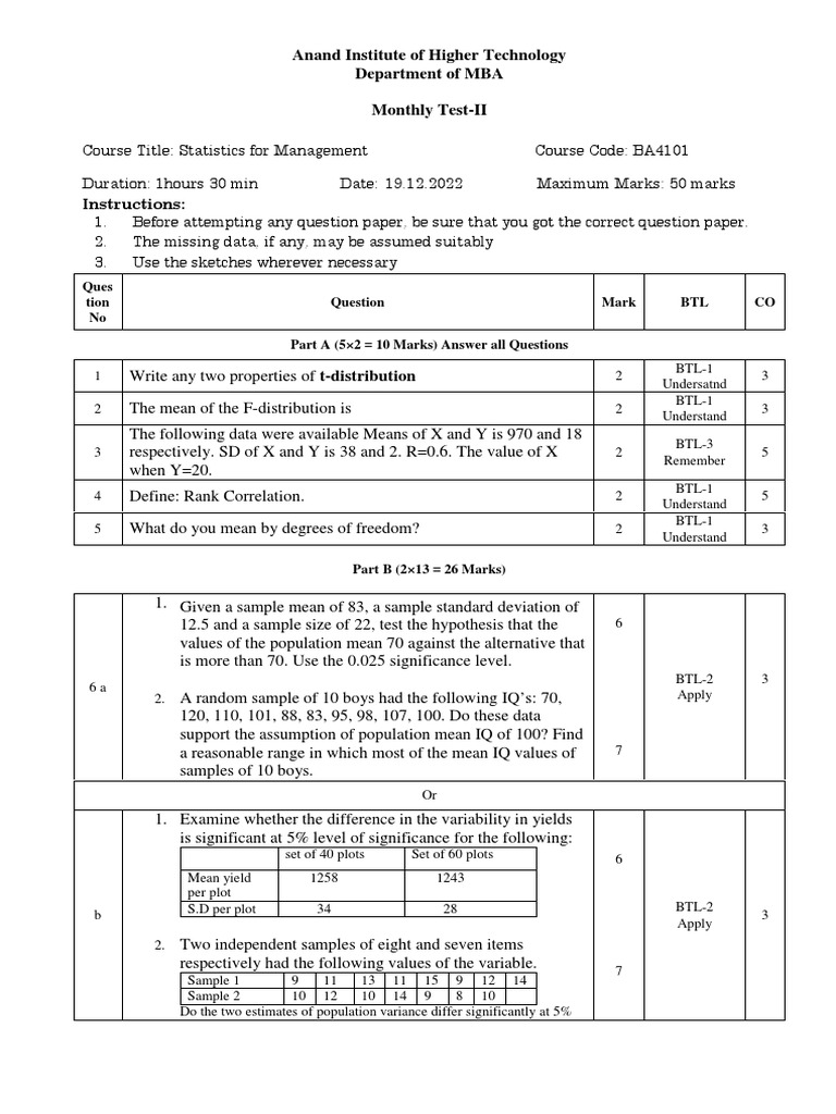 Mba Unit 3 And 5 Pdf Statistics Regression Analysis