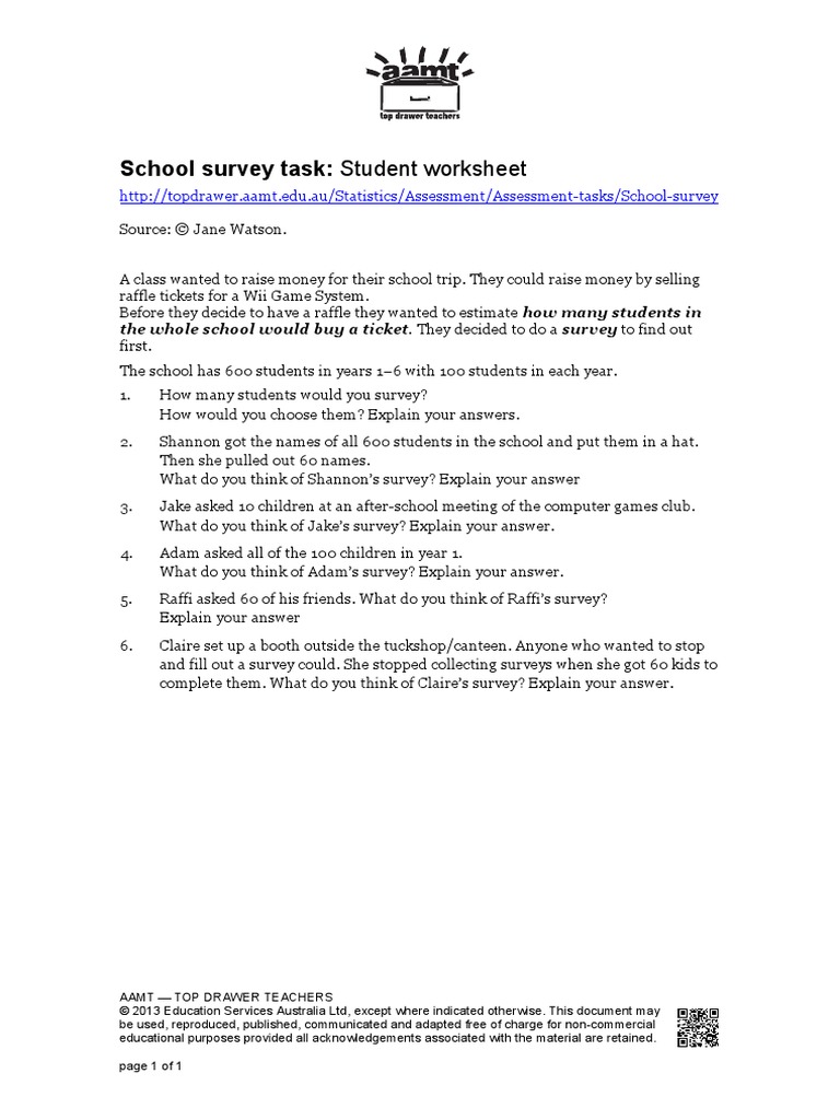 TDT S Schoolsurveytask Student | PDF