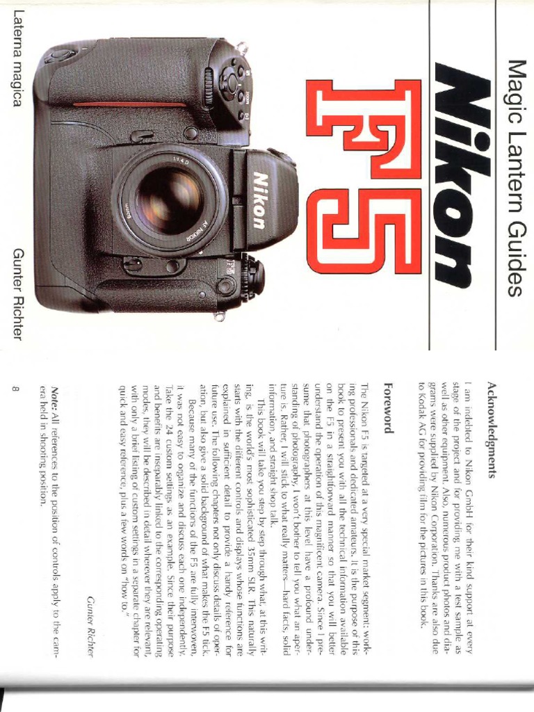 Nikon F5 Magic Lantern Guide | PDF