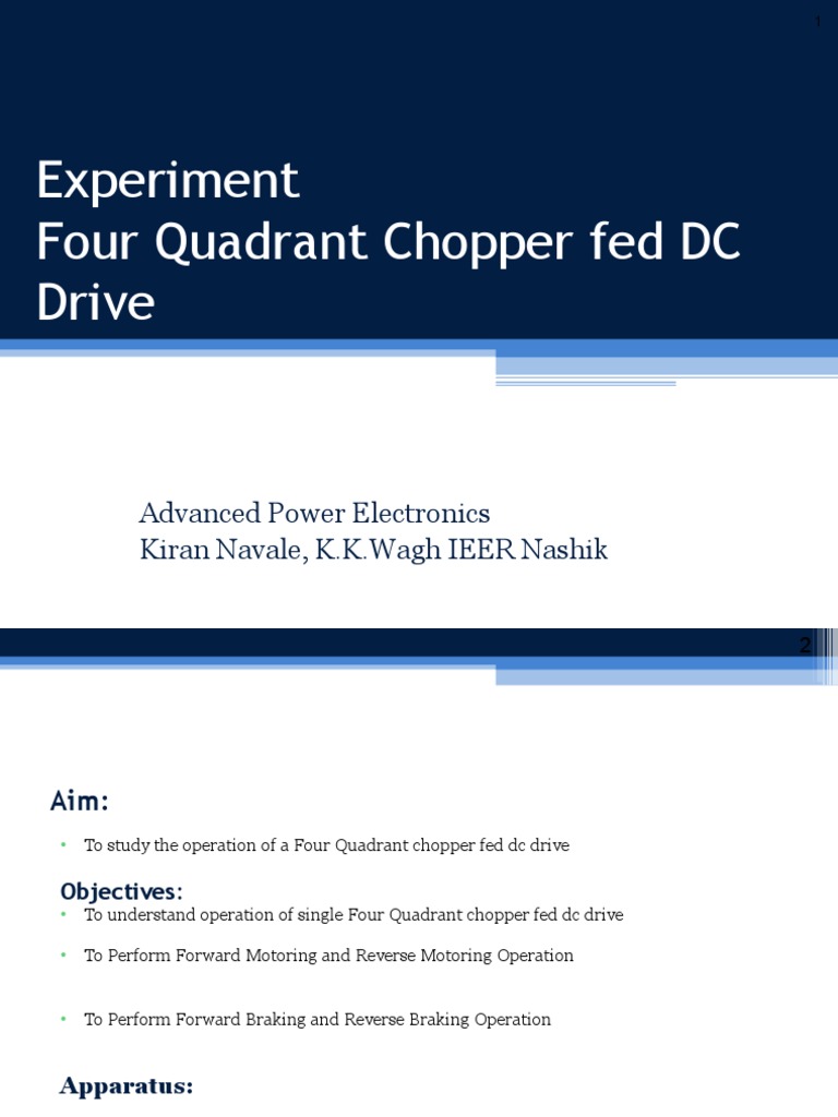 Practical - 3 - Four Quadrant Chopper Fed DC Drive | PDF | Manufactured ...