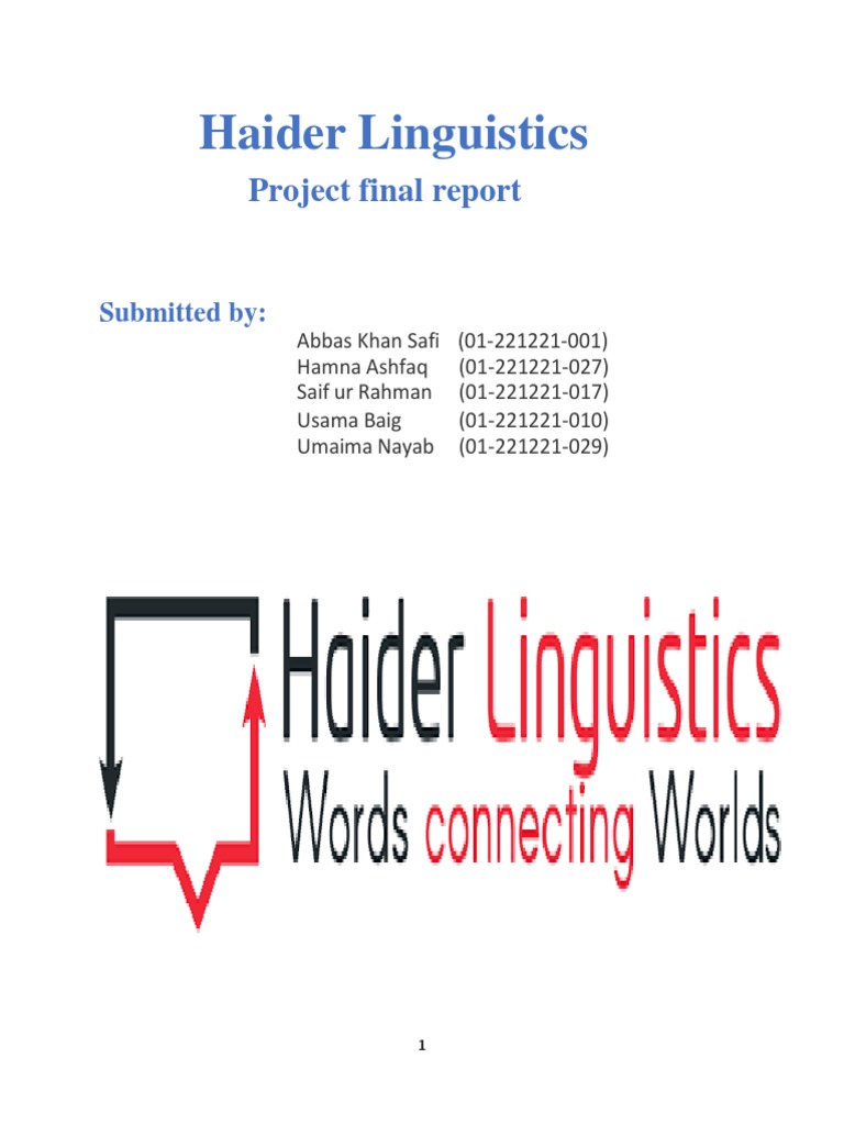 Haider Linguistics: Project Final Report | PDF