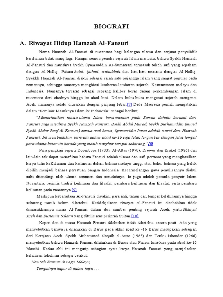 Hamzah Al-Fansuri: Sufi Nusantara | PDF