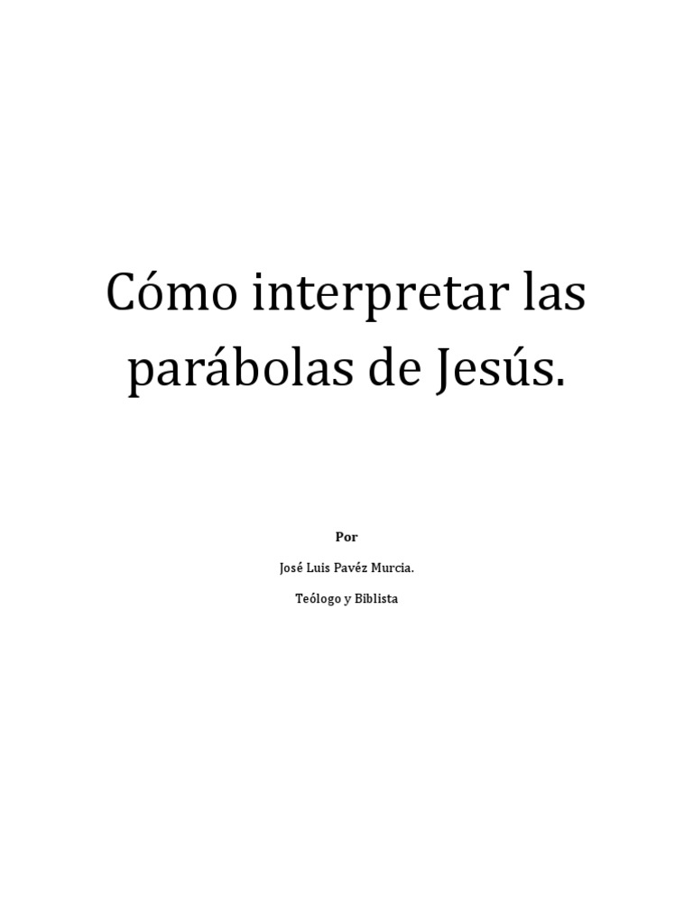 Interpretación de las Parábolas de Jesús | PDF | Parábolas de Jesús ...