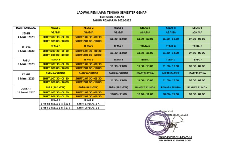 Jadwal PTS Genap 2023 | PDF