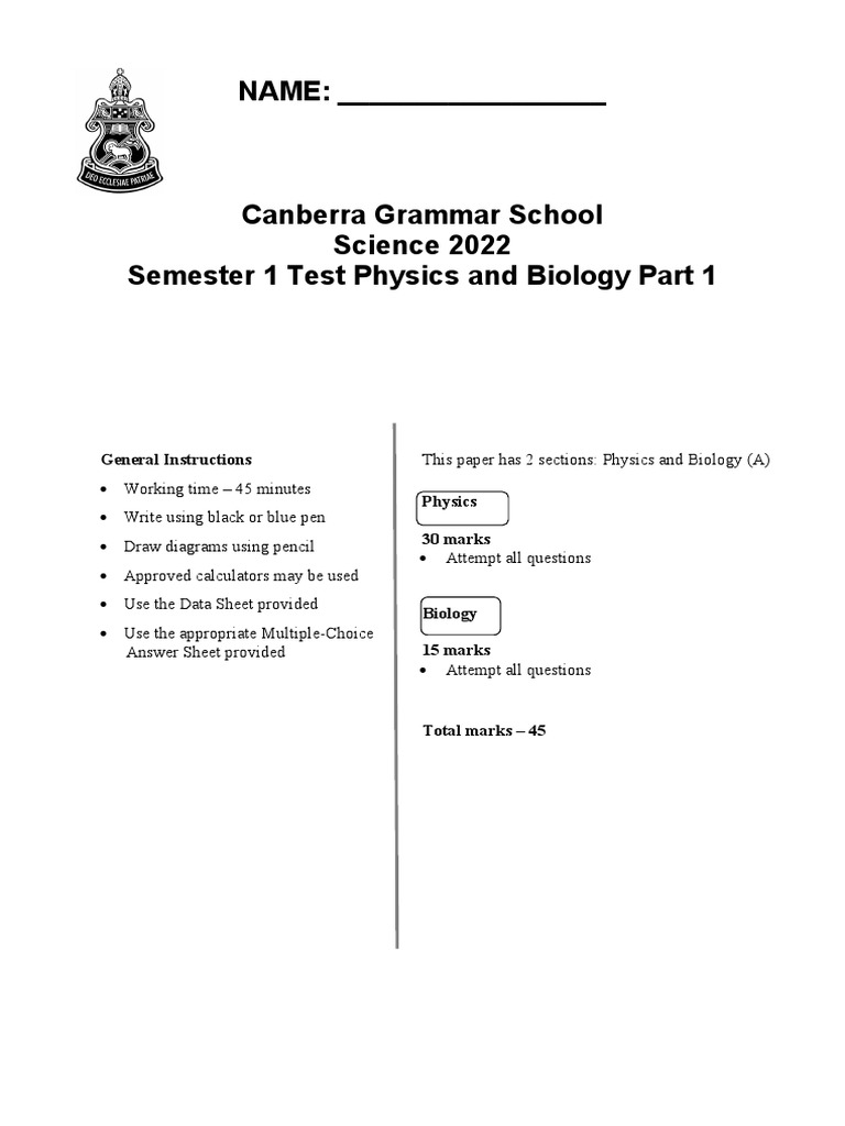 2022 Part 1 Physics and Biology | PDF | Force | Kinetic Energy 2022 Part 1 Physics and Biology | PDF | Force | Kinetic Energy