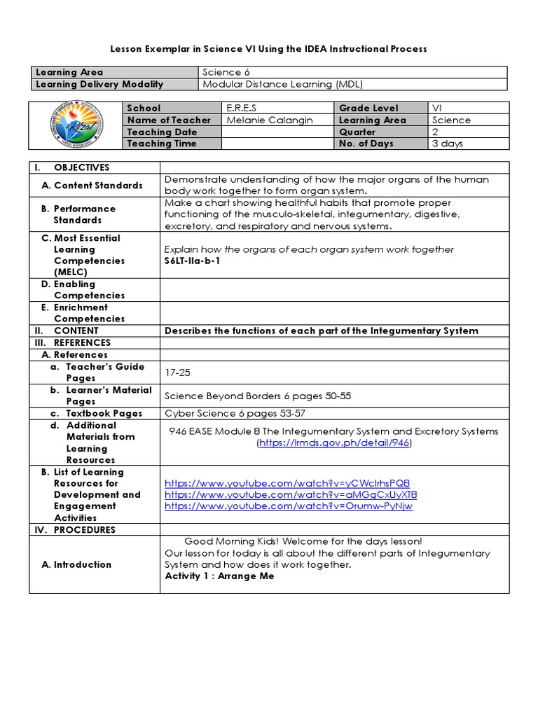 Lesson-Exemplar-in-SCIENCE-6-Quarter-2-CALANGIN | PDF