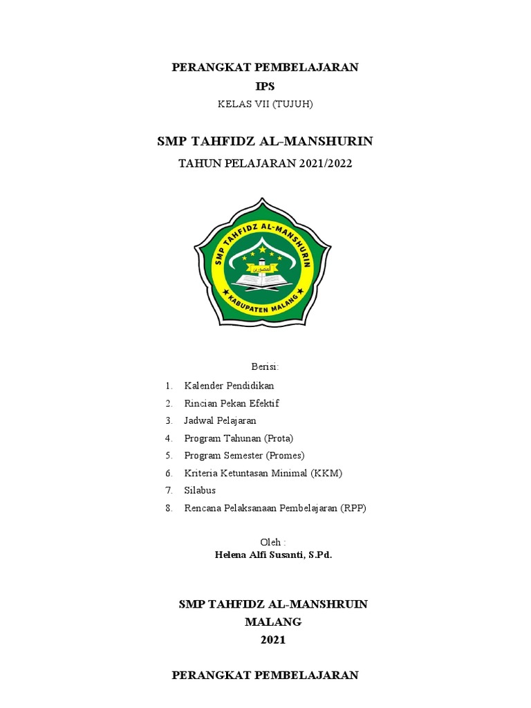 Cover Perangkat Pembelajaran IPS SMP | PDF