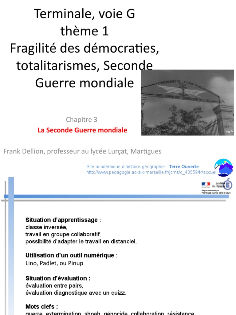 La Seconde Guerre Mondiale Cours | PDF