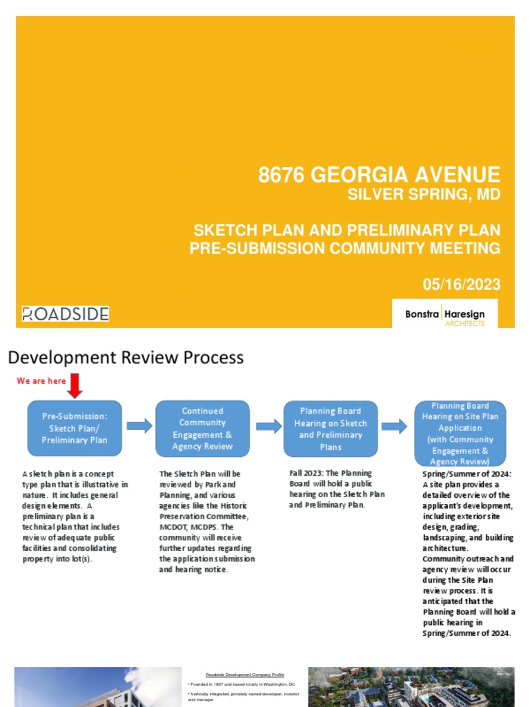 Sketch and Preliminary Plan Presentation For Community Meeting | PDF