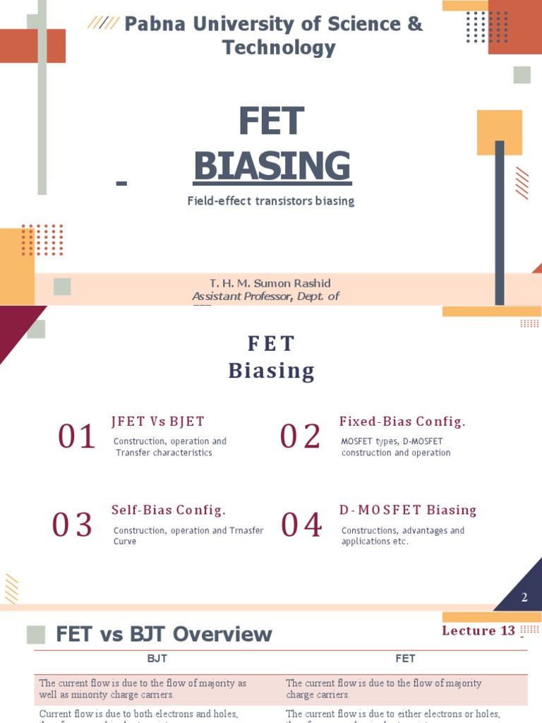 Lecture - 13-14 FET Biasing | PDF | Field Effect Transistor | Bipolar Junction Transistor