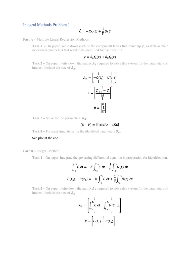 Integral Methods for Parameter Estimation | PDF
