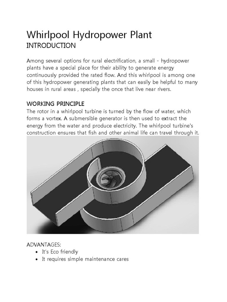Whirlpool Hydropower Plant Part 2 | PDF