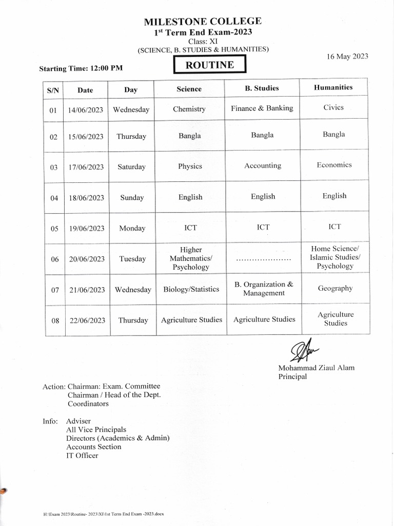 1st Term End Exam-2023 | PDF